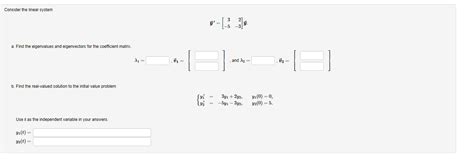 solved consider the linear system y a find the eigenvalues