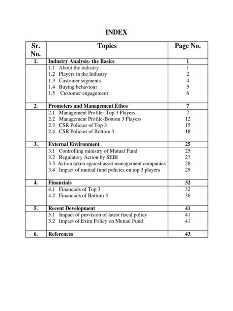 Index Sr No Topics Page No 1 Industry Analysis The Basics 1 Pdf