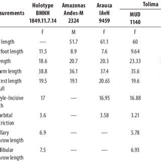 Sex External And Craniodental Measurements In Mil Limeters Of The Download Scientific