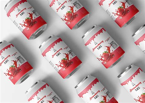 Strawberry Can Juice Design Juice Label Design Can Behance
