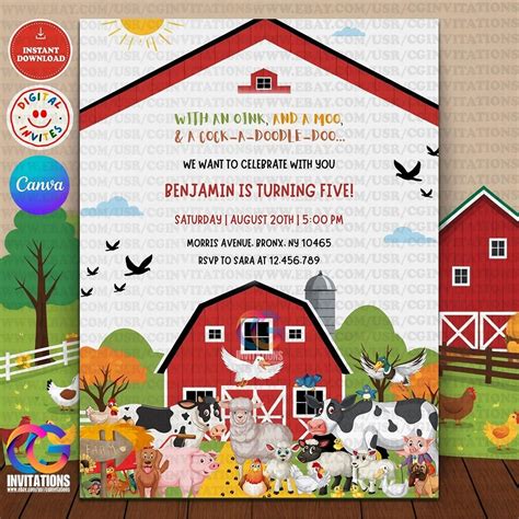Free Barnyard Party Printables Free Printable Farm Party Invitations