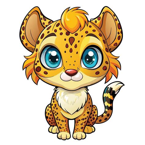 Cute Cartoon Leopard Illustration 54554751 Vector Art At Vecteezy