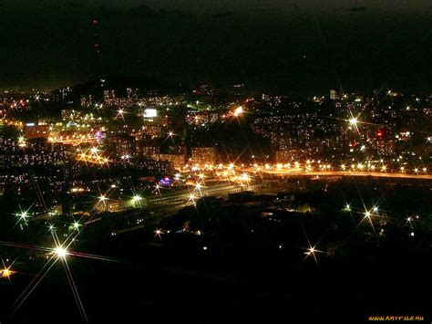 Обои Города Огни ночного города обои для рабочего стола фотографии