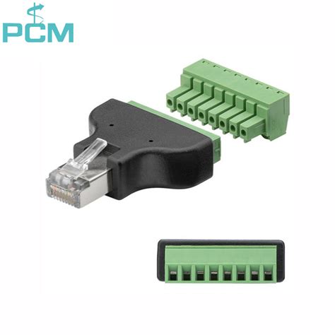 Adapter Rj45 Male Terminal Block 8 Pin 2 Part China Terminal Block And Adapter Rj45 Male