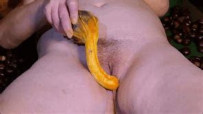 Corbienas Sexual Experiments With Pumpkins Corbiena Stimulates Clit