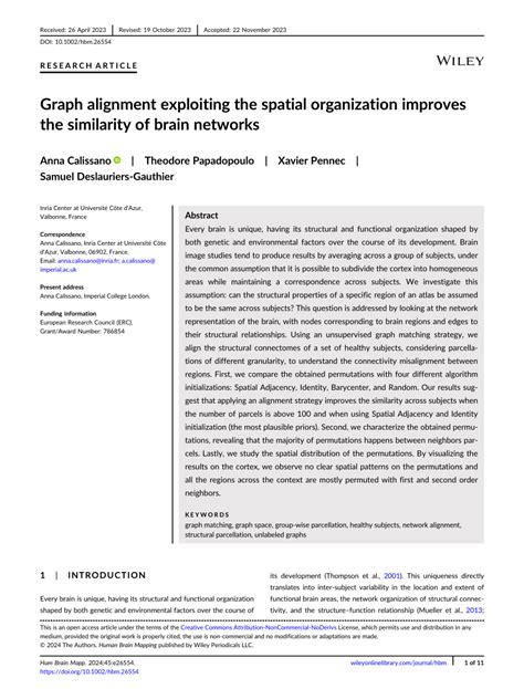 Pdf Graph Alignment Exploiting The Spatial Organization Improves The