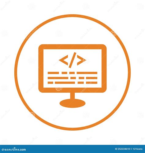 Coding Html Programming Icon Orange Vector Symbol Stock Illustration Illustration Of Vector