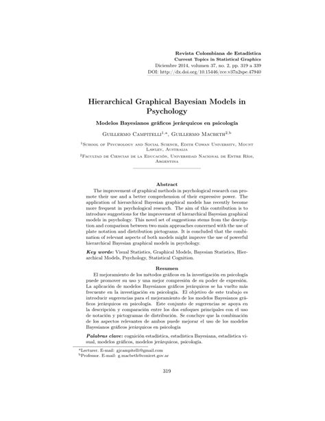 Pdf Hierarchical Bayesian Graphical Models In Psychology