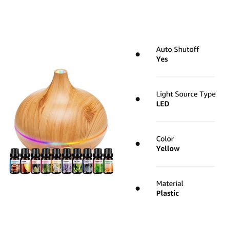 Aroma Diffuser For Essential Oil Large Room Diffusers Set With 10