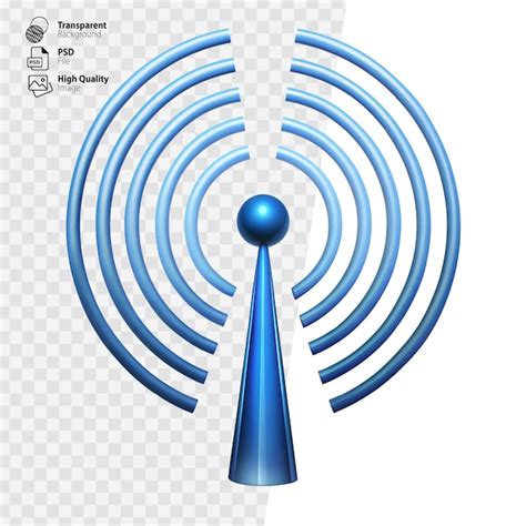 Premium Psd Blue Wireless Network Icon Depicting Wifi Signal Strength