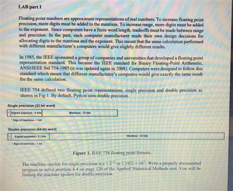 Solved Lab Part 1 Floating Point Numbers Are Approximate