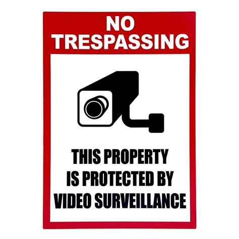 No Trespassing Signsignage 210mm X 297mm Cctv Signage Notice