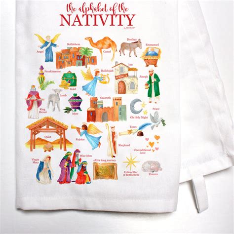 Nativity Alphabet Bar Towel Dishique