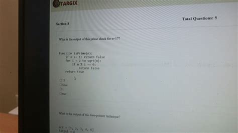 What Is The Output Of This Prime Check For N17 Python Function Isprime