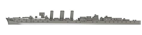 Stl File 1 2400 Scale Caroline Class Cruiser Royal Navy Ww1・3d
