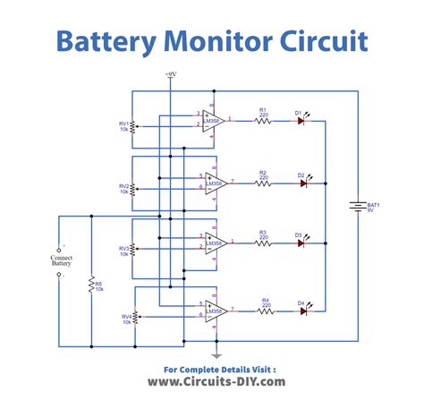 Battery Monitor Circuit Using Lm358 Ic