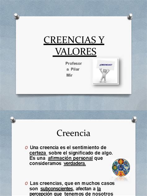 Creencias Y Valores Pdf Felicidad Psicología Cognitiva