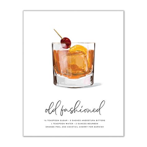 Modern Day Art Old Fashioned Cocktail Wall Decor