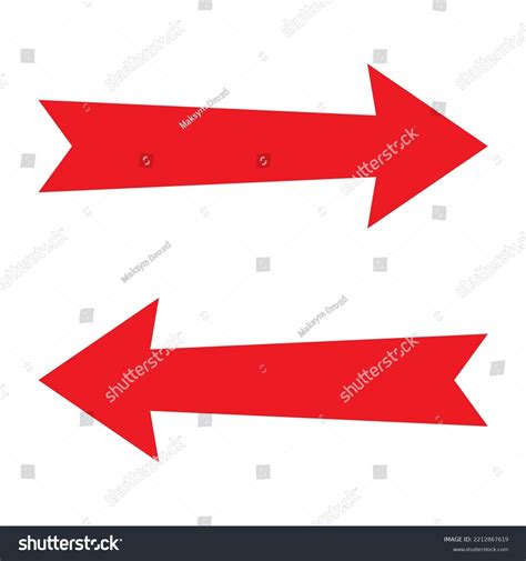 Red Arrow Sign Icon Left Right Stock Vector Royalty Free 2212867619 Shutterstock