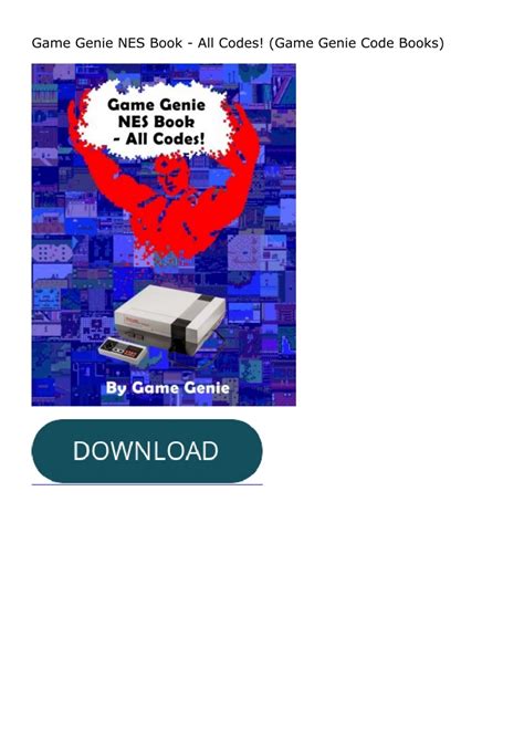 Download Pdf Game Genie Nes Book All Codes Game Genie Code Books