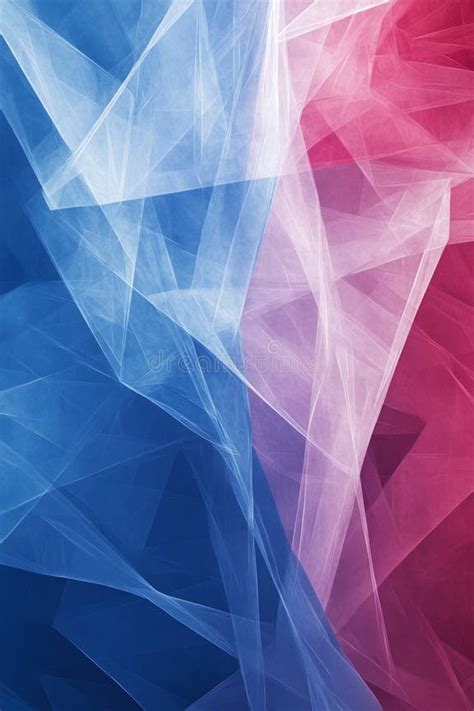 Colorful Abstract Composition Showcases Intersecting Translucent Shapes In Red And Blue