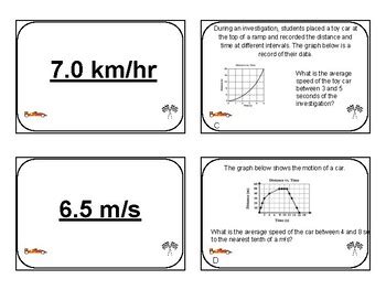 Calculating Average Speed Task Cards By Howards Science World TPT