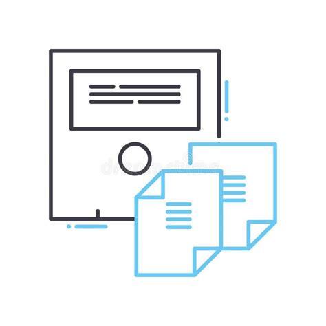 Duplicate Data Storage Line Icon Outline Symbol Vector Illustration