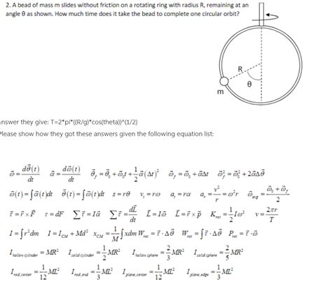 solved 2 a bead of mass m slides without friction on a