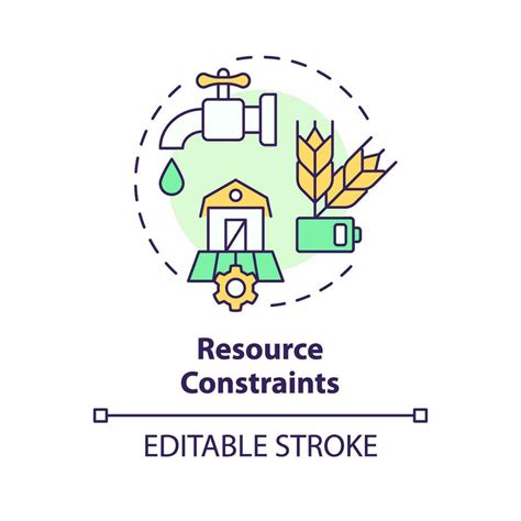 D Editable Multicolor Resource Constraints Icon Creative Isolated Vector Thin Line