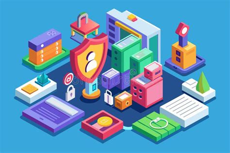 A Detailed 3d Illustration Featuring A Computer And Various Related