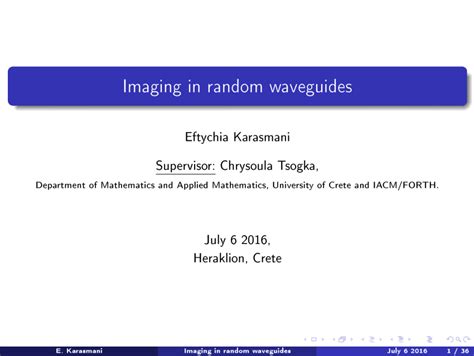 pdf imaging in random waveguides phd thesis advisor chrysoula