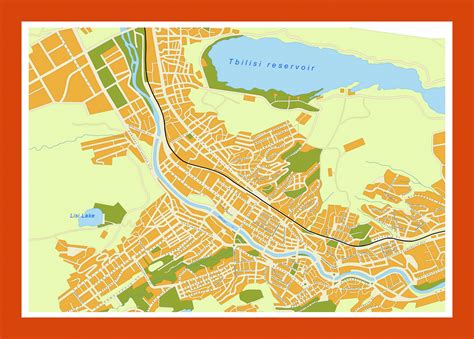 Road Map Of Tbilisi City Maps Of Tbilisi Maps Of