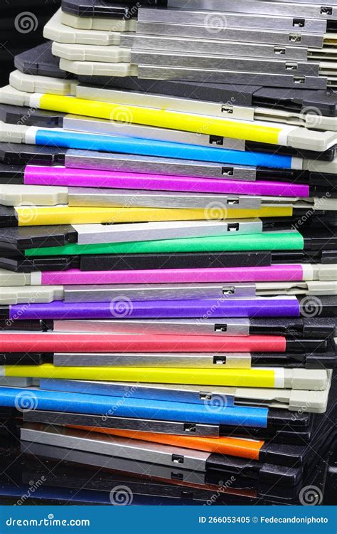 Floppy Disks Used To Save Computer Data In The 90s Stock Image Image