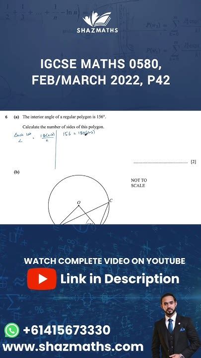 Igcse Maths 0580 Fm 2022 P42 Part 41 Exam Tips And Solution By