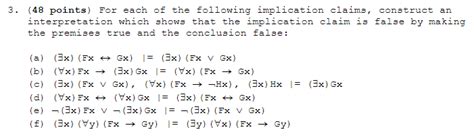 solved 48 points for each of the following implication