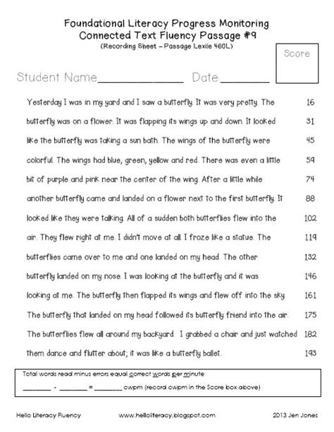 Fluency Passages For 4th Grade