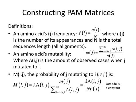 tutorial 3 protein scoring matrices pam and blosum ppt download