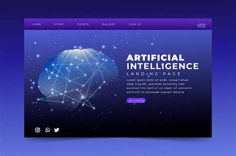 Free Vector Artificial Intelligence Landing Page Template