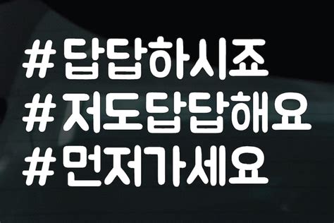 익스테리어용품 해시태그 스티커 차량 자동차 데칼 시트지 27 저도답답해요 먼저가세요 오늘의집 쇼핑
