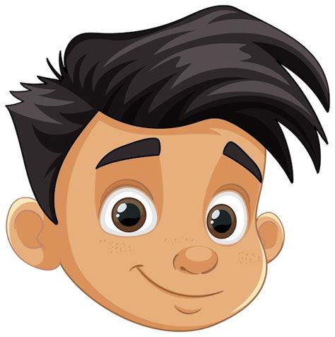 Free Vector Smiling Handsome Boy With Black Hair And Brown Eyes