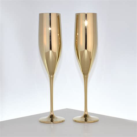 Келихи 2 шт для шампанського Bohemia Sitta 240 мл золото фото відгуки характеристики в