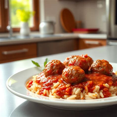 Кюфтета с ориз в доматен сос Рецепта