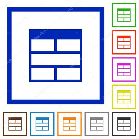 Spreadsheet Horizontally Merge Table Cells Framed Flat Icons Stock