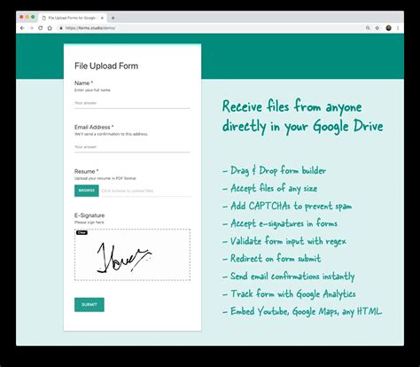How To Create Forms That Allow File Uploads To Google Drive