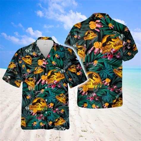 Jurassic Park Hawaiian Shirt Jurassic World Symbol Tropical Forest