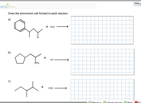 Solved Map D Sapling Learning Draw The Ammonium Salt Form