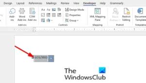 How To Insert A Date Picker Content Control In Word