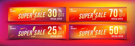슈퍼 판매 2570 할인 할인 가로 형식으로 배너를 설정 합니다 특별 제공 인쇄에 대 한 서식 파일 및 웹 광고 포스터와