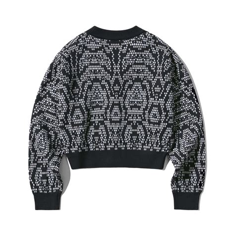 Python Pattern Knit Cardigan Black