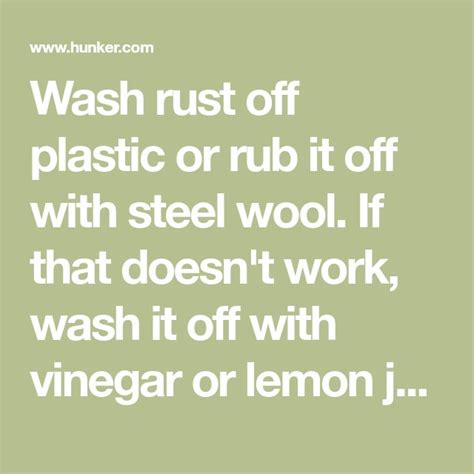 How To Remove Rust From Plastic How To Remove Rust How To Clean Rust Cleaning Hacks